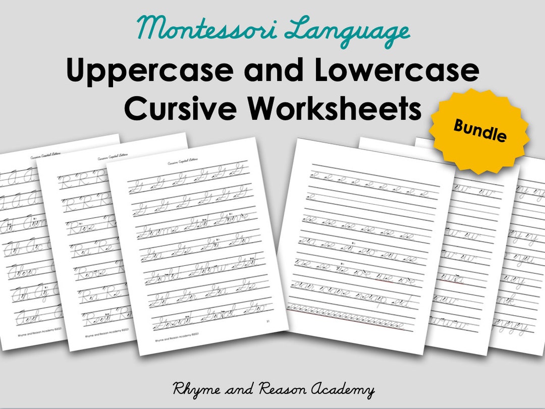 Learn Cursive BUNDLE - Uppercase and Lowercase Letters - Printable ...