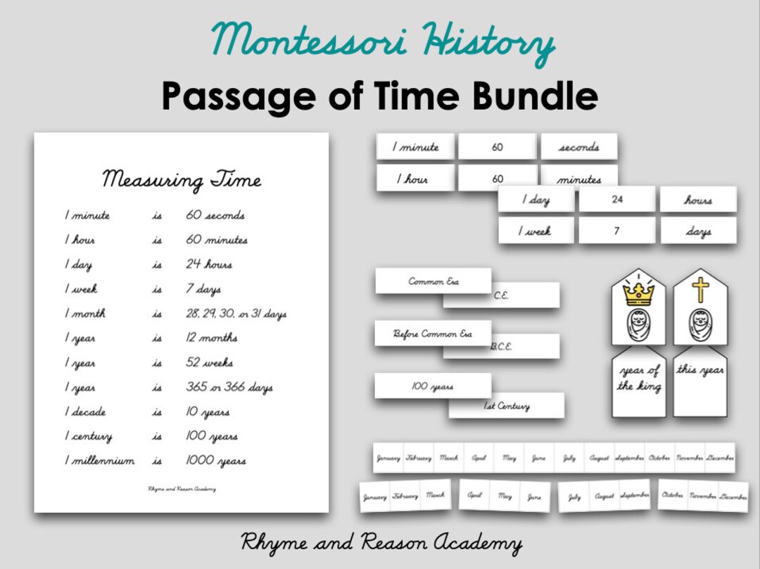 Passage of Time Montessori History Bundle Telling Time, Instant ...