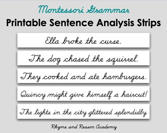 Montessori Style Simple and Advanced Sentence Analysis - Etsy