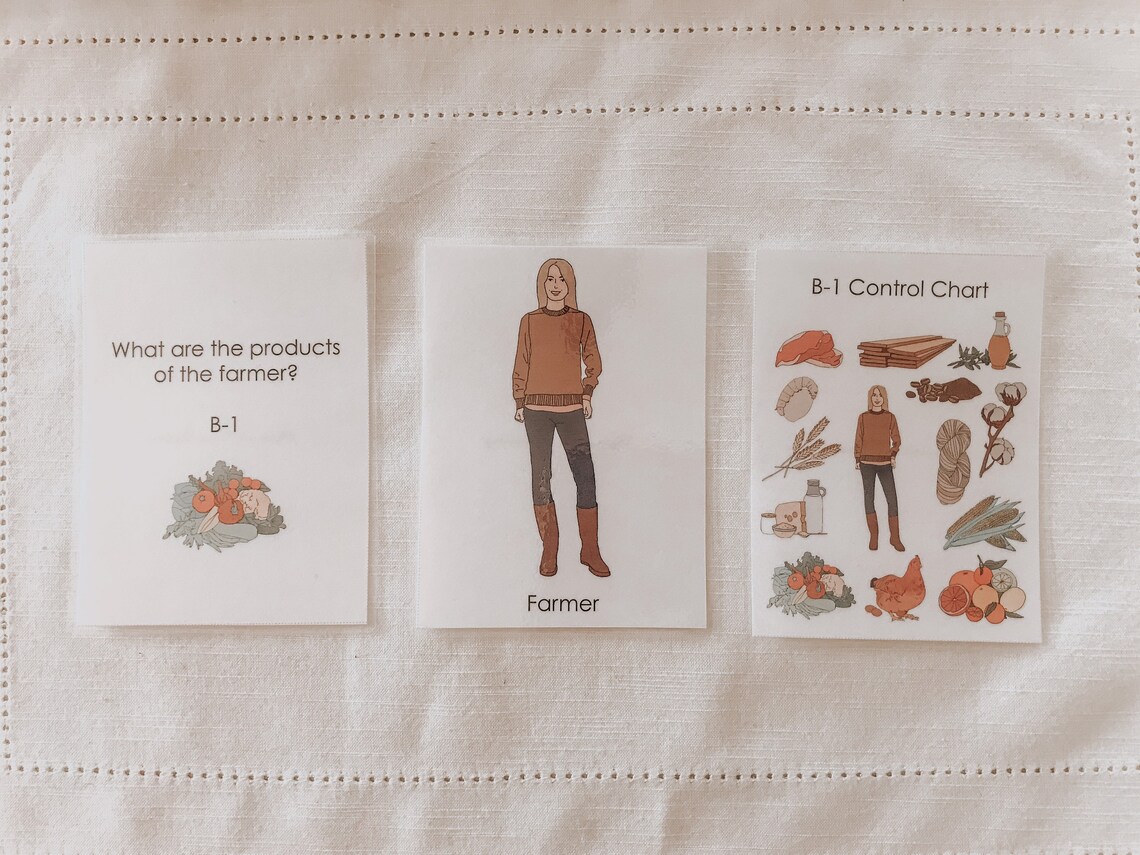 Interdependencies Cards B1 Farmer Montessori Social Studies - Etsy