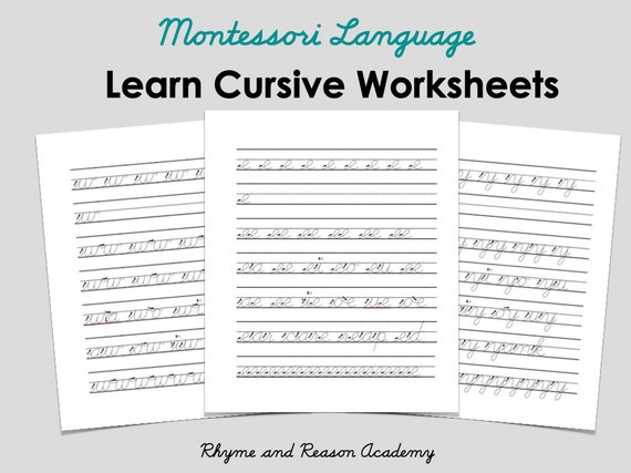 Lowercase Cursive Workbook Printable Montessori Cursive - Etsy