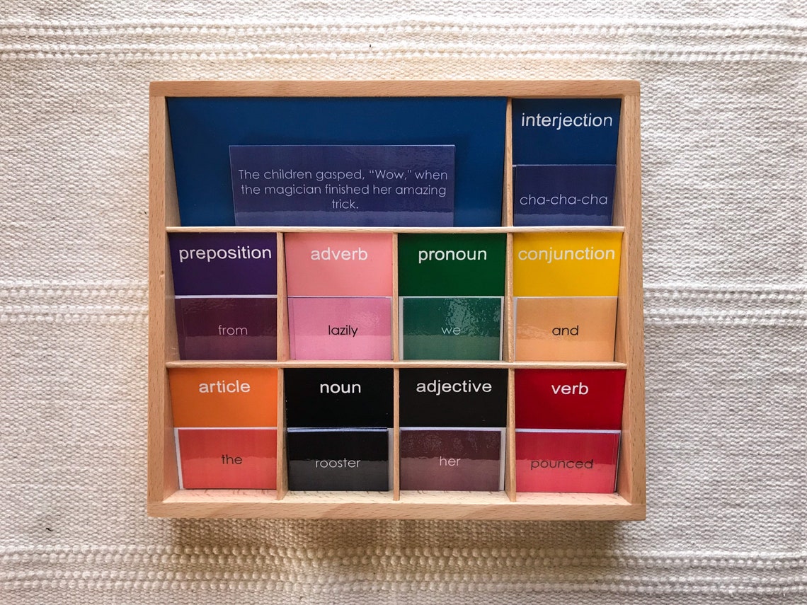 Montessori Grammar Box Bundle All 8 Grammar Box Card | Etsy