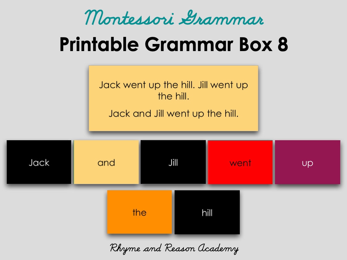 Montessori Grammar Box 8 Conjunctions Parts of Speech | Etsy