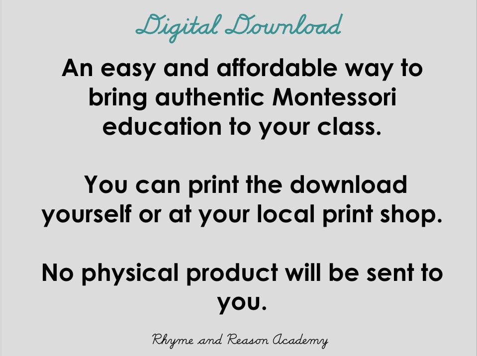 Montessori First Great Lesson Charts Instant Download PDF | Etsy Canada