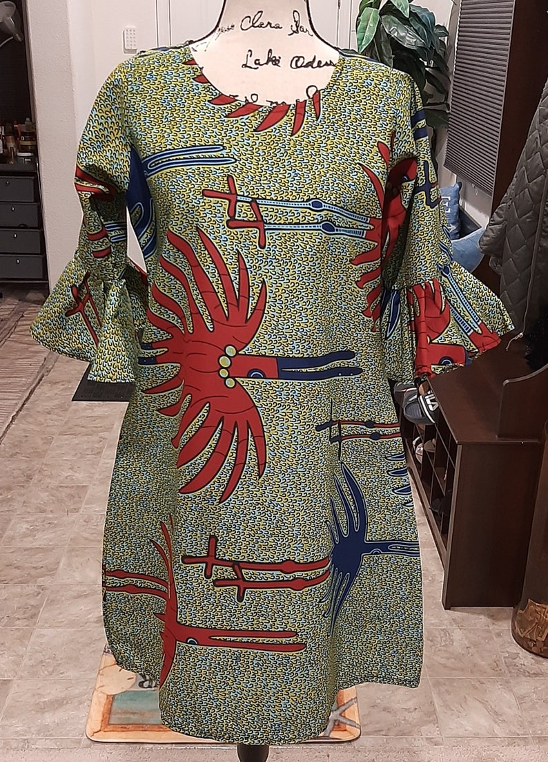 African Print Ankara Pleated Hands Dress | Etsy