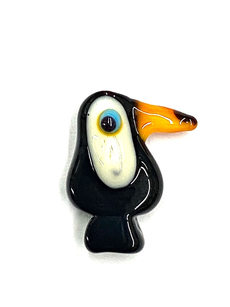 Murano Glass Toucan Bird Bead: Handblown Lampwork (14x20 Mm) - Etsy