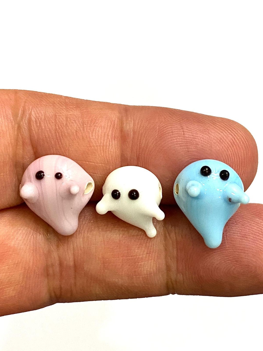 Murano Glass Ghost Beads: 12x17mm Lampwork Casper Beads - Etsy