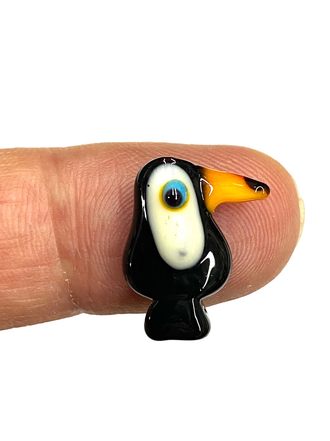 Murano Glass Toucan Bird Bead: Handblown Lampwork (14x20 Mm) - Etsy