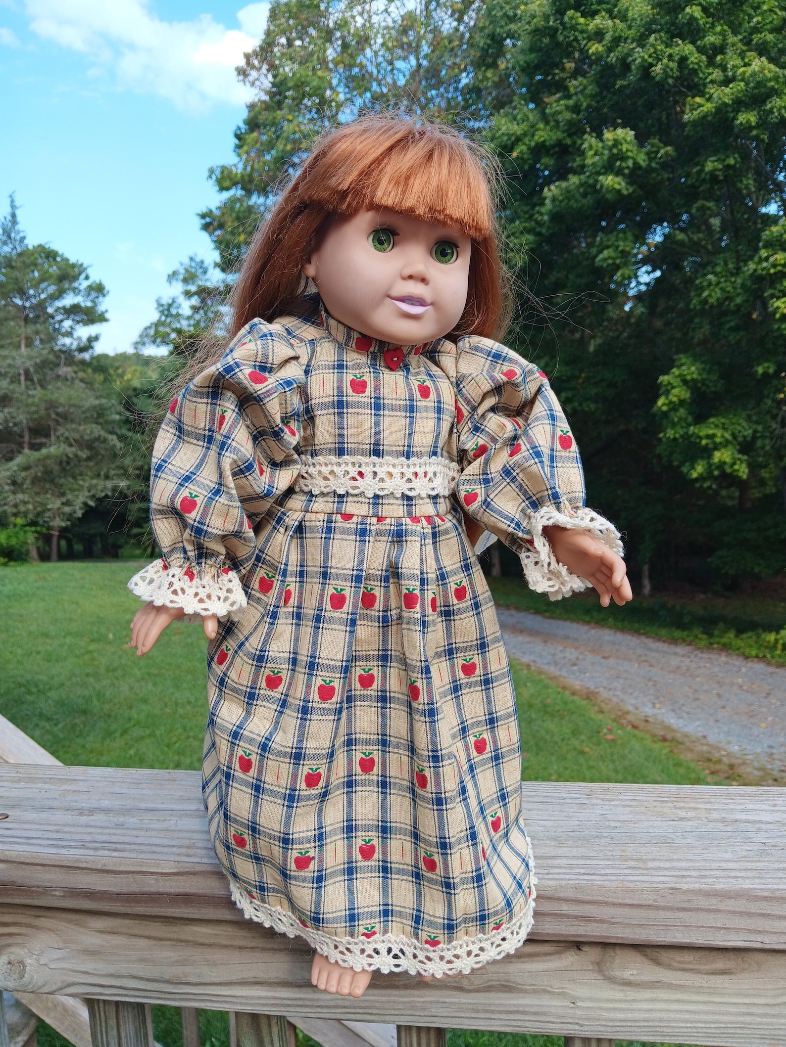 Vintage Apple Plaid Dress for 18" Doll - Etsy