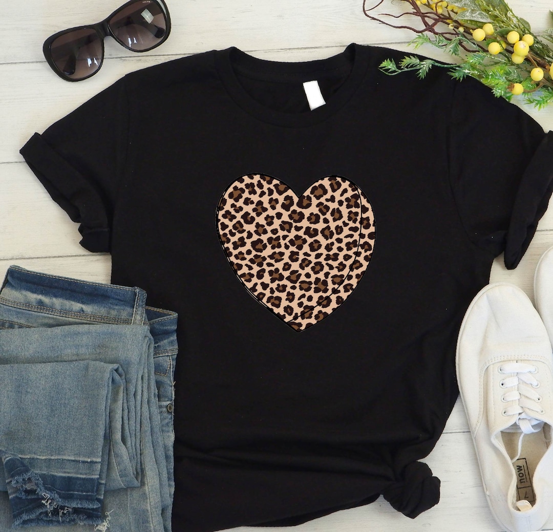 Leopard Heart Shirt, Leopard Shirt, 40th Birthday Shirt, Heart Shirt ...