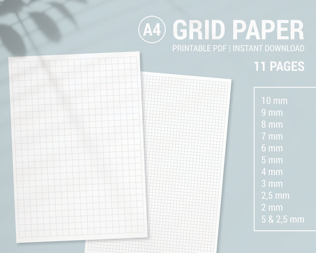 11 A4 PDF Various Grid Size Graph Paper | Printable Writing Paper Blank ...