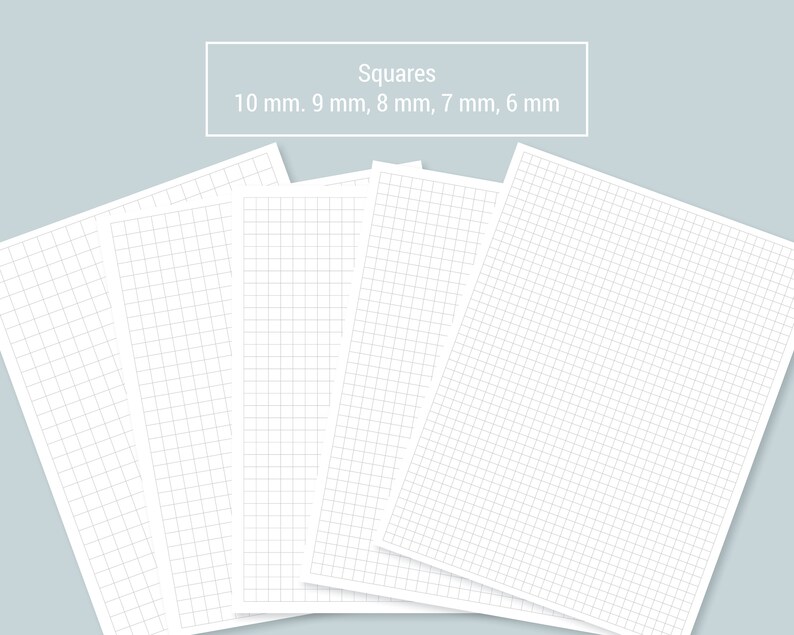 11 Letter PDF Various Grid Size Graph Paper | Printable Writing Paper ...