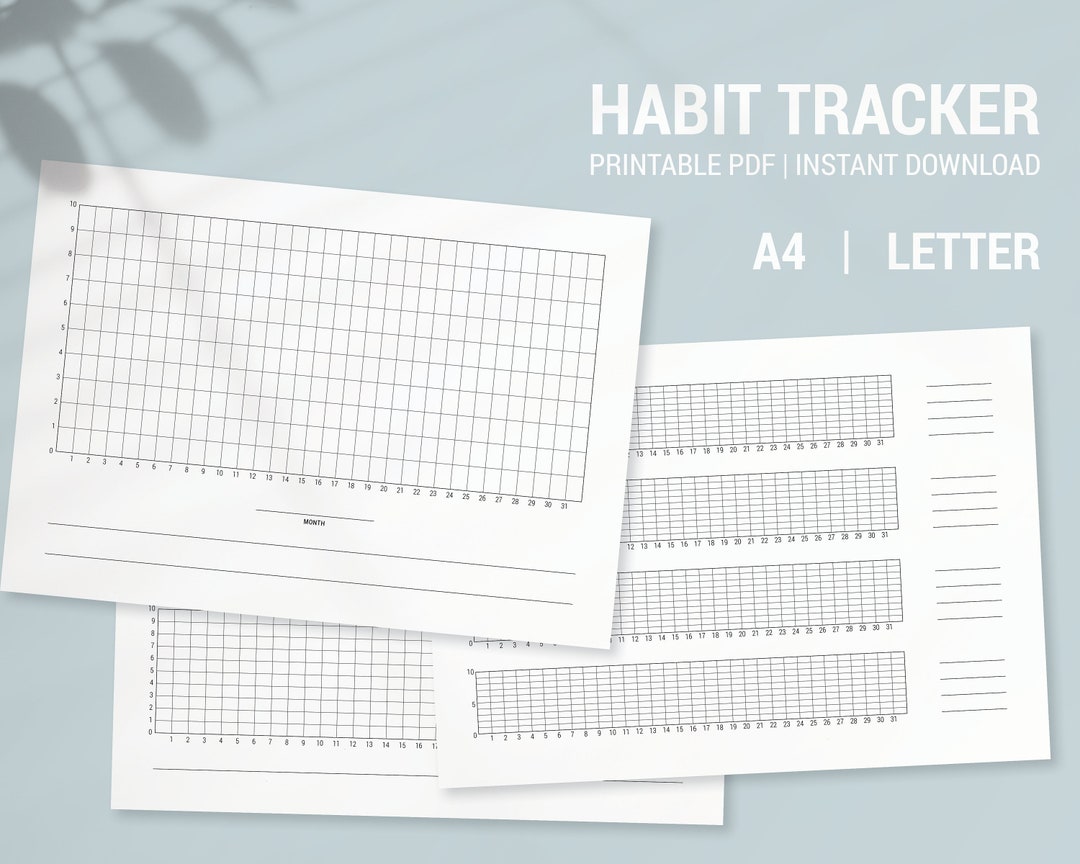 Line Graph Habit Tracker Printable | Sleeping, Mood Tracker | A4 Letter ...