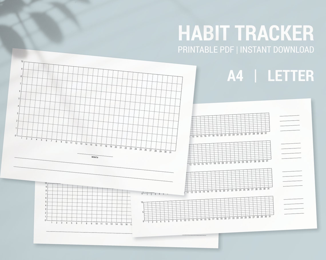 Line Graph Habit Tracker Printable Sleeping, Mood Tracker A4 Letter PDF ...