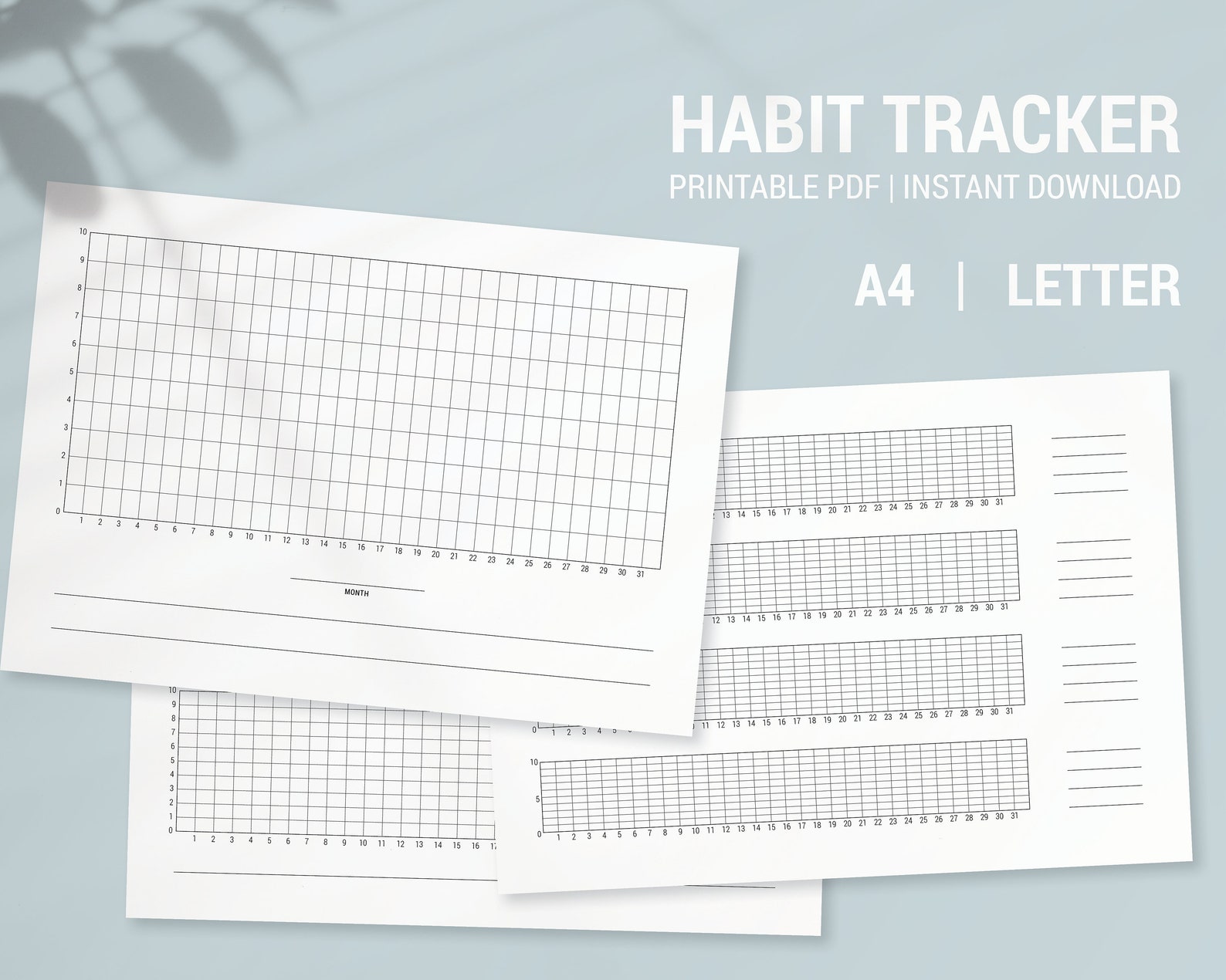 Line Graph Habit Tracker Printable Sleeping, Mood Tracker A4 Letter PDF ...