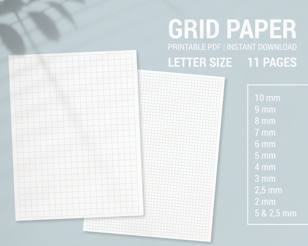 11 Letter PDF Various Grid Size Graph Paper | Printable Writing Paper ...