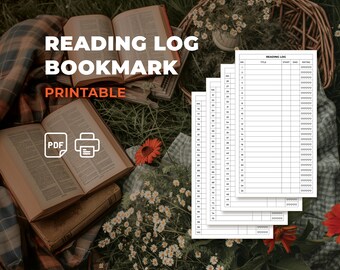 Printable 2024 Library Card Bookmark Reading Log Tracker Digital ...