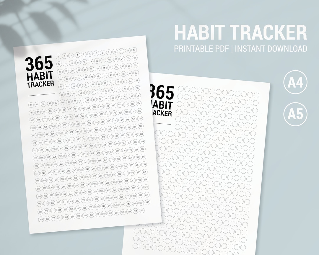 365-day Habit Tracker Printable: Goal Planner (A4 A5 PDF Download) - Etsy