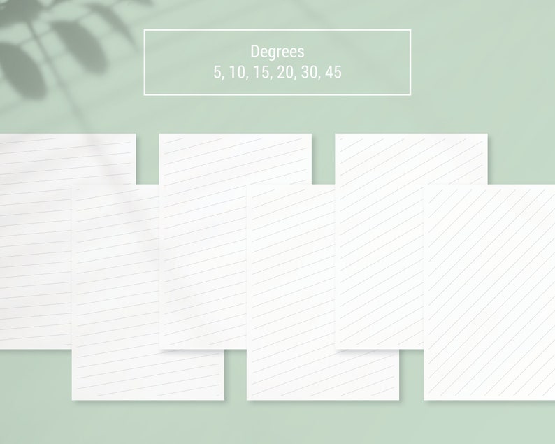 120 A5 PDF Various Slant Lined Paper Printable Ruled Writing Paper ...