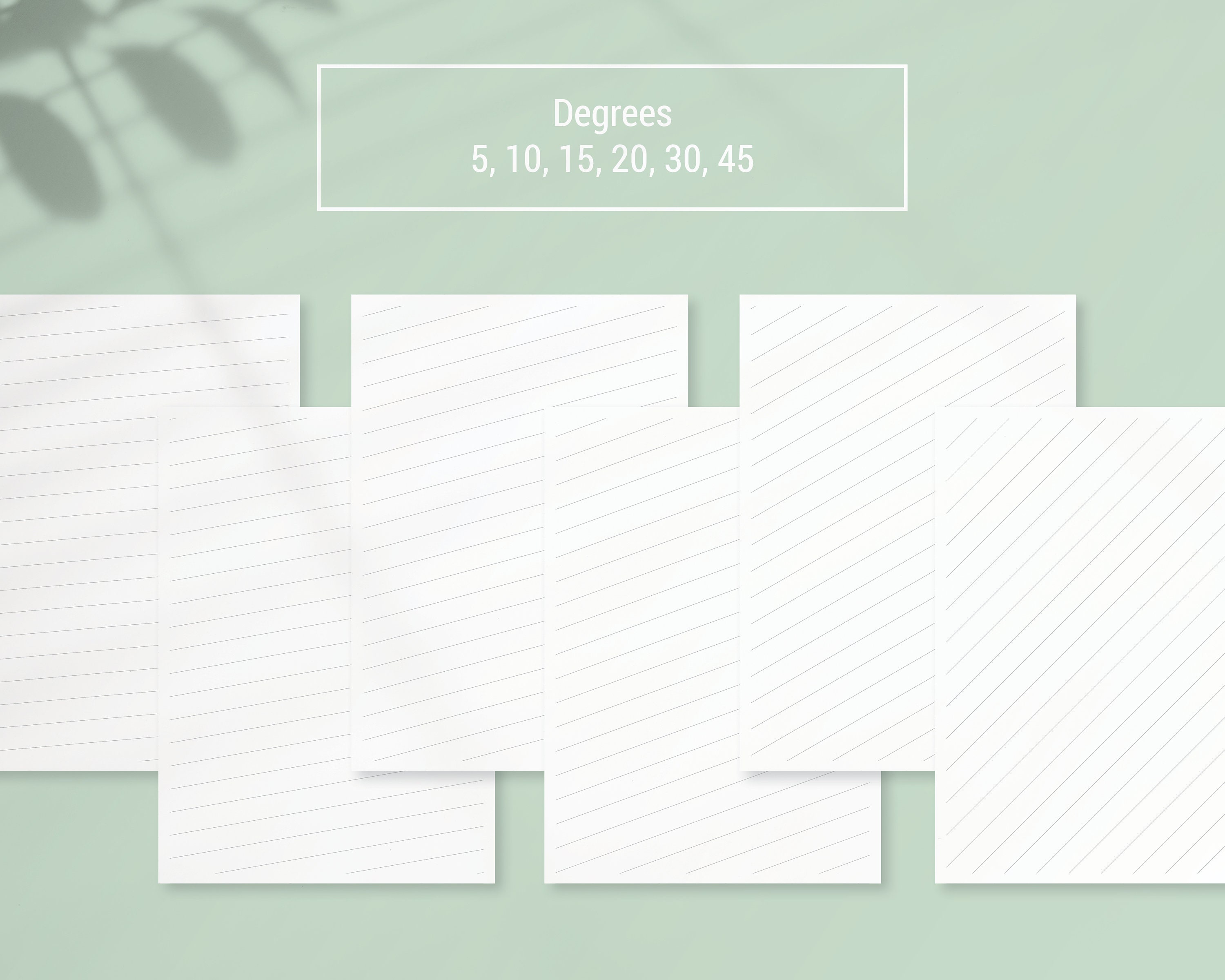 120 A5 PDF Various Slant Lined Paper Printable Ruled Writing Paper ...