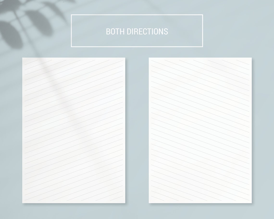 120 A4 PDF Various Slant Lined Paper Printable Ruled Writing Paper ...