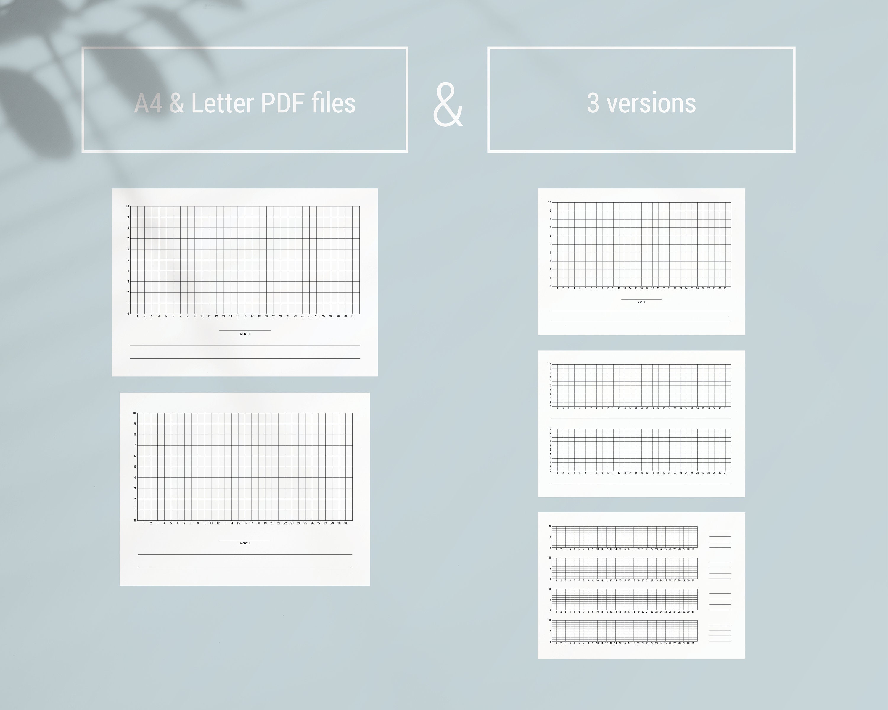 Line Graph Habit Tracker Printable Sleeping, Mood Tracker A4 Letter PDF ...