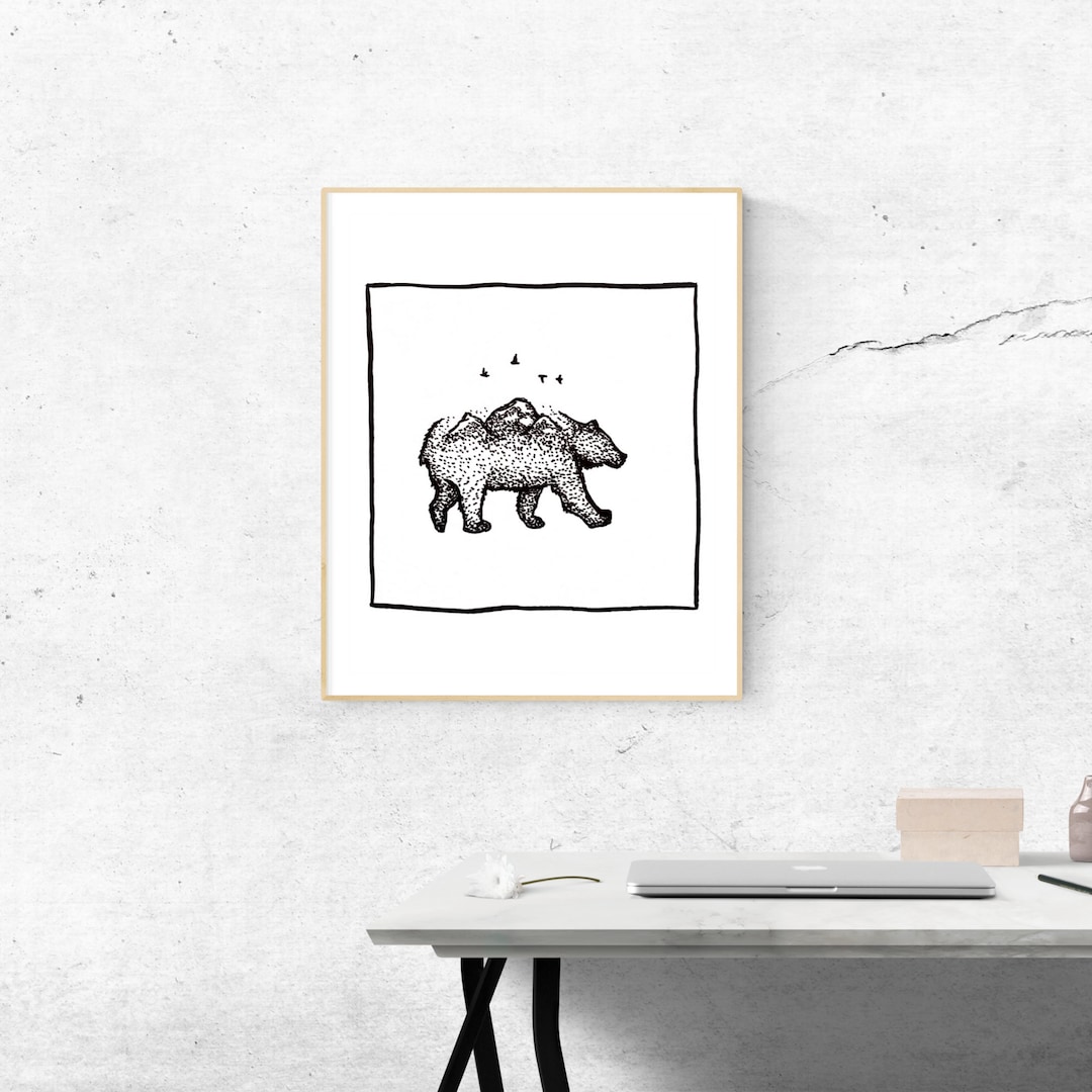 Bear Mountains Downloadable | Printable | Minimalist Wall Art | Simple ...
