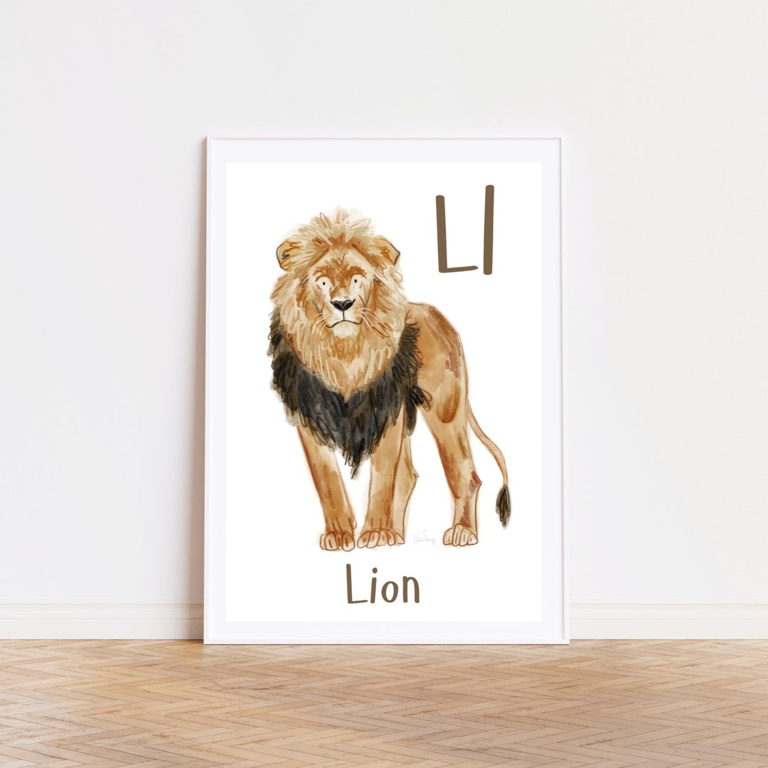 Lion Animal Alphabet Print - Instant Digital Download - Lion Print ...
