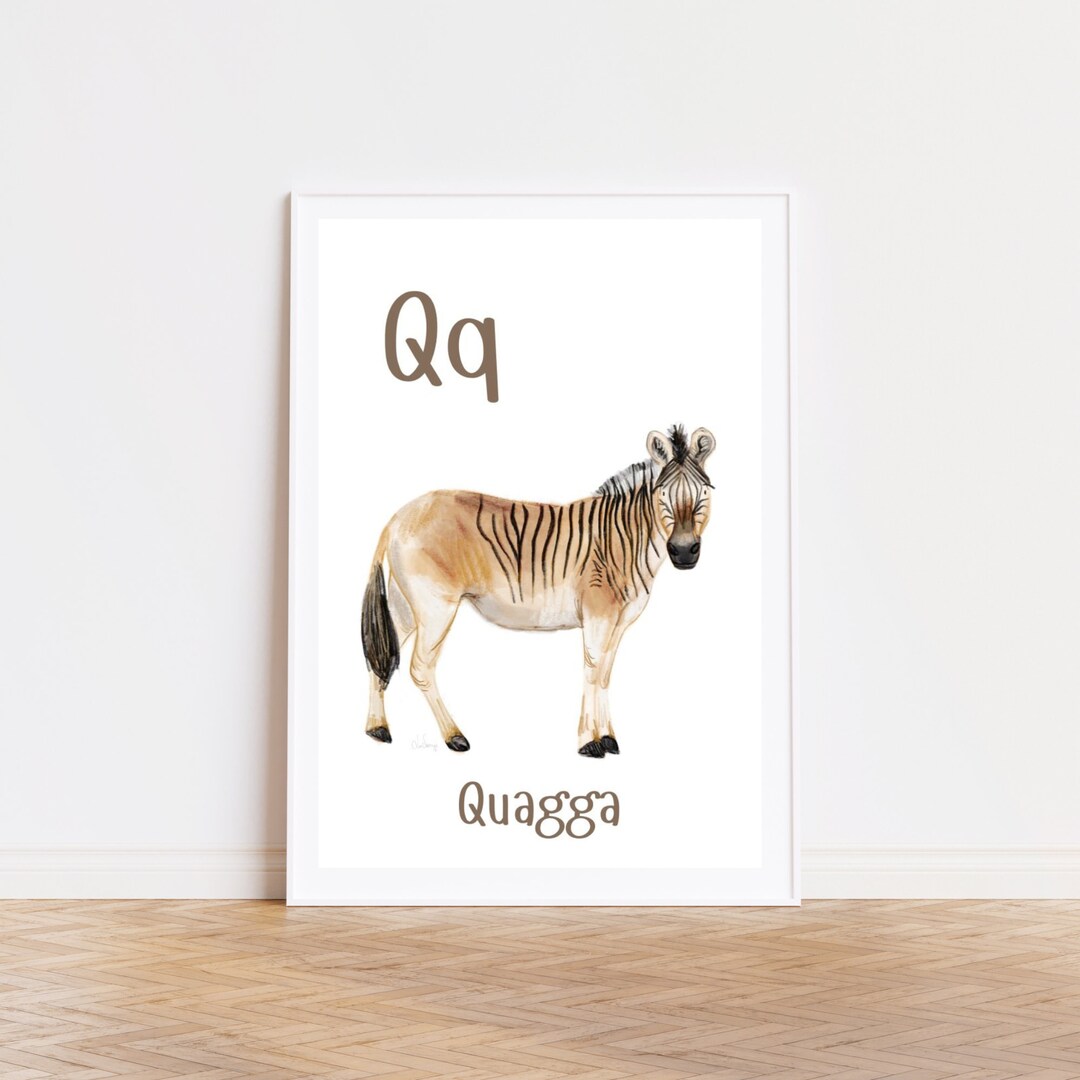 Quagga Animal Alphabet Print Instant Digital Download Alphabet Animals ...