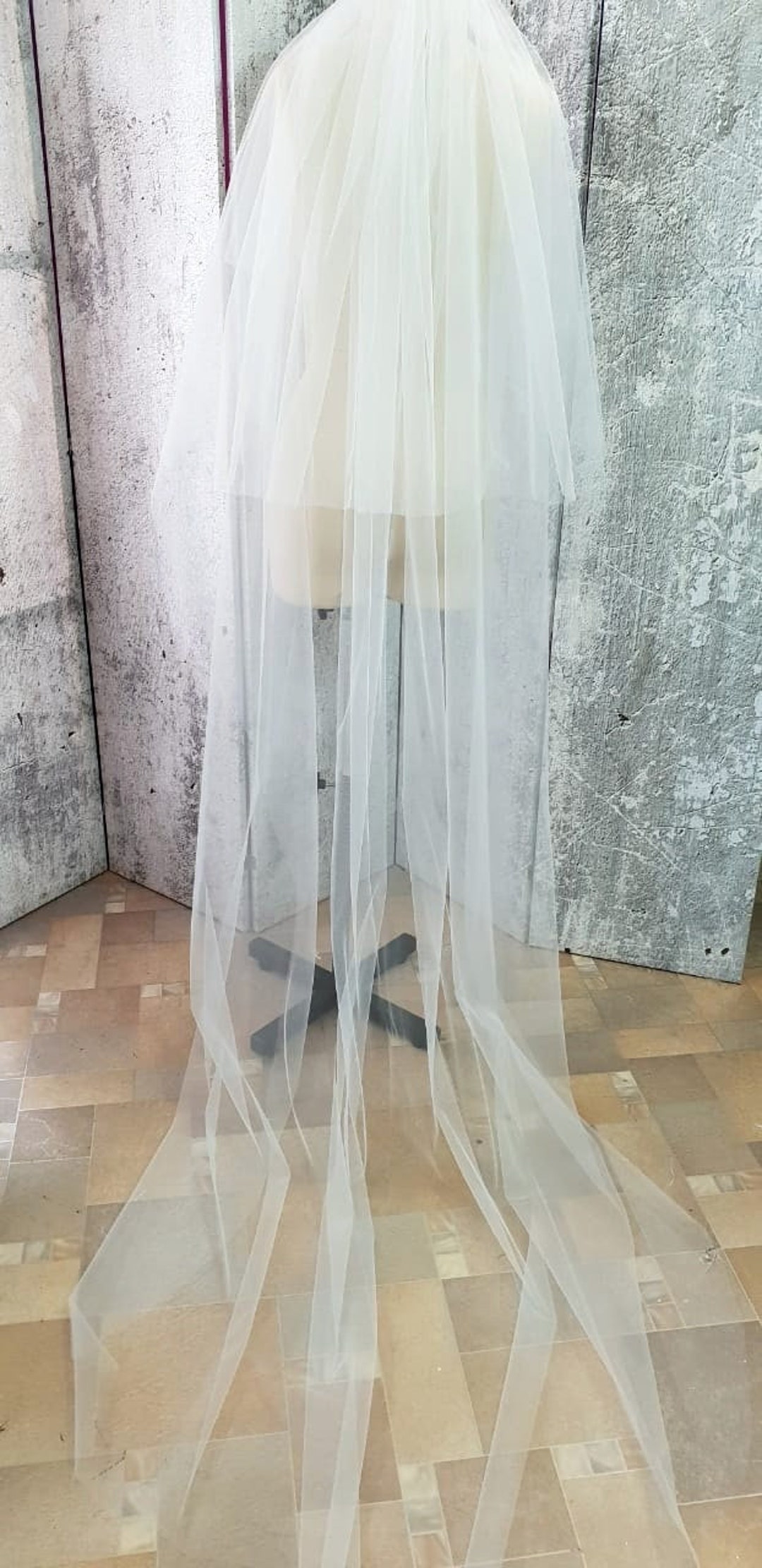 Long Wedding Veiltwo Tiered Veillower Tier 2 Meterswedding - Etsy