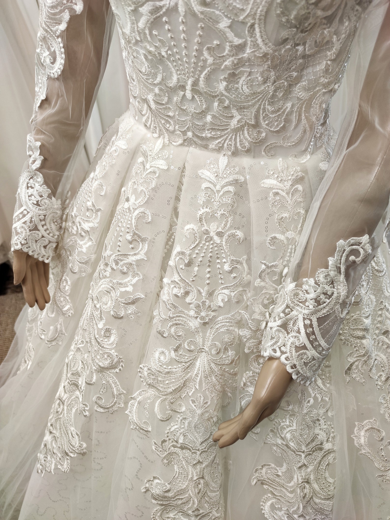 Wedding Dress With Long Train and Lace up Back Ball - Etsy