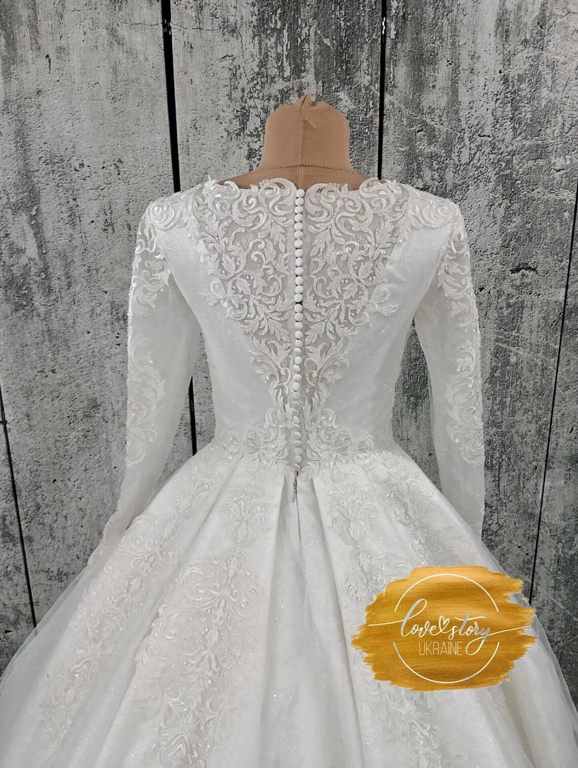 Royal Long Sleeves Wedding Dress,closed Back Wedding Dress,modest ...