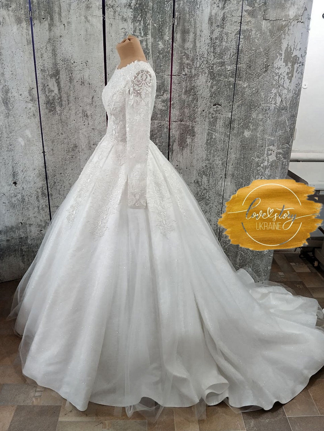 Royal Long Sleeves Wedding Dress,closed Back Wedding Dress,modest ...