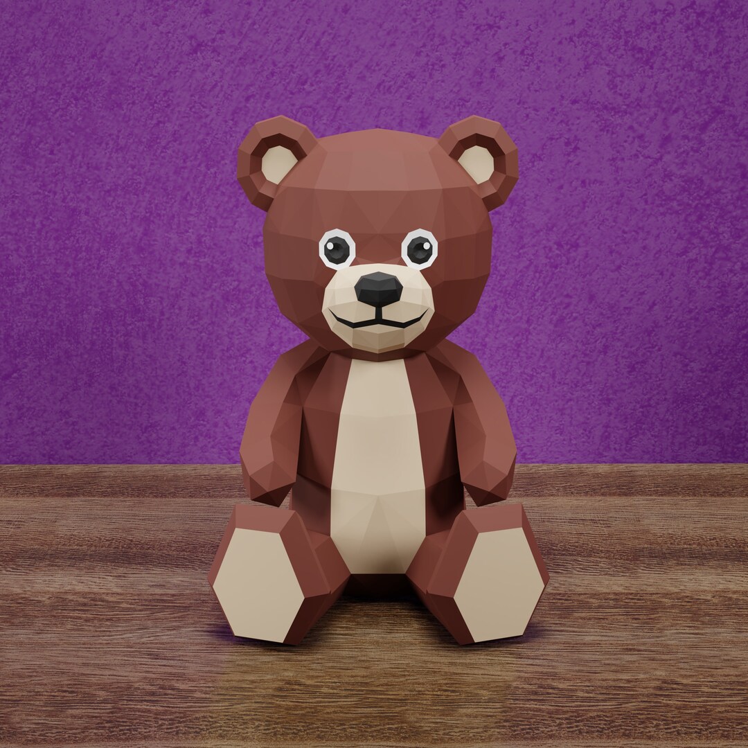 Teddy Bear DIY Papercraft Template - Assembly Guide and Printable ...