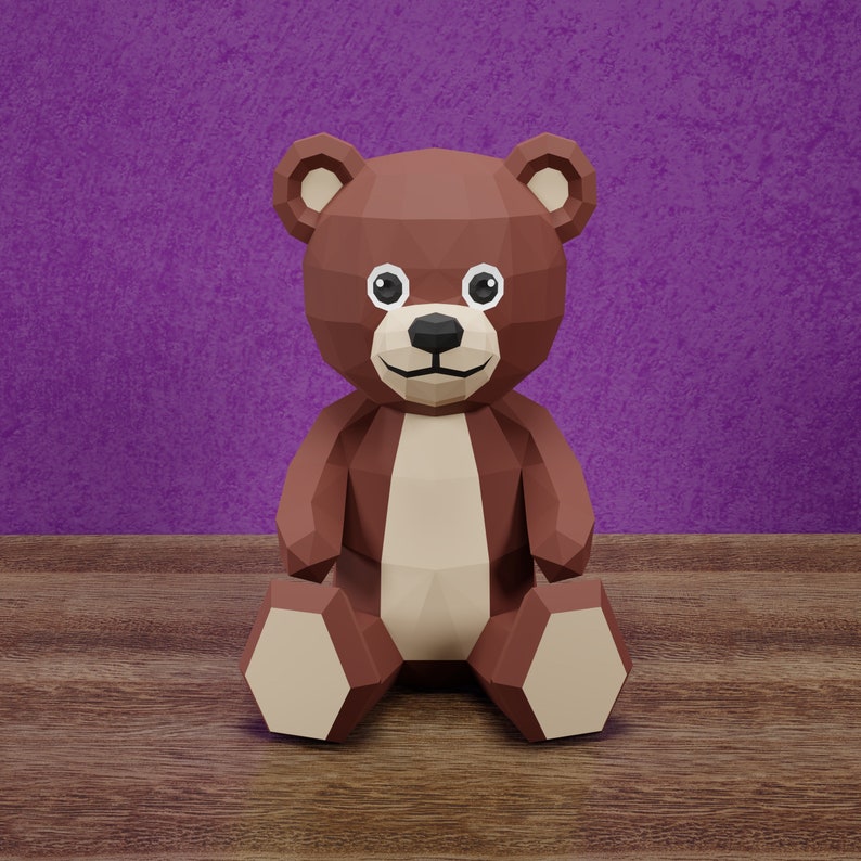 Teddy Bear DIY Papercraft Template - Assembly Guide and Printable ...