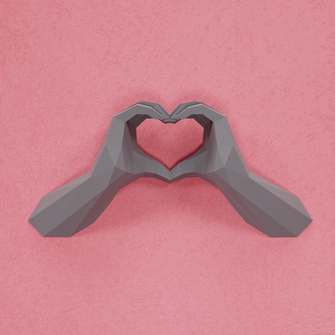 Heart Sign Hands - DIY Papercraft Template - Assembly Guide and ...