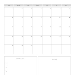 White Minimalist Calendar 2024 - Etsy