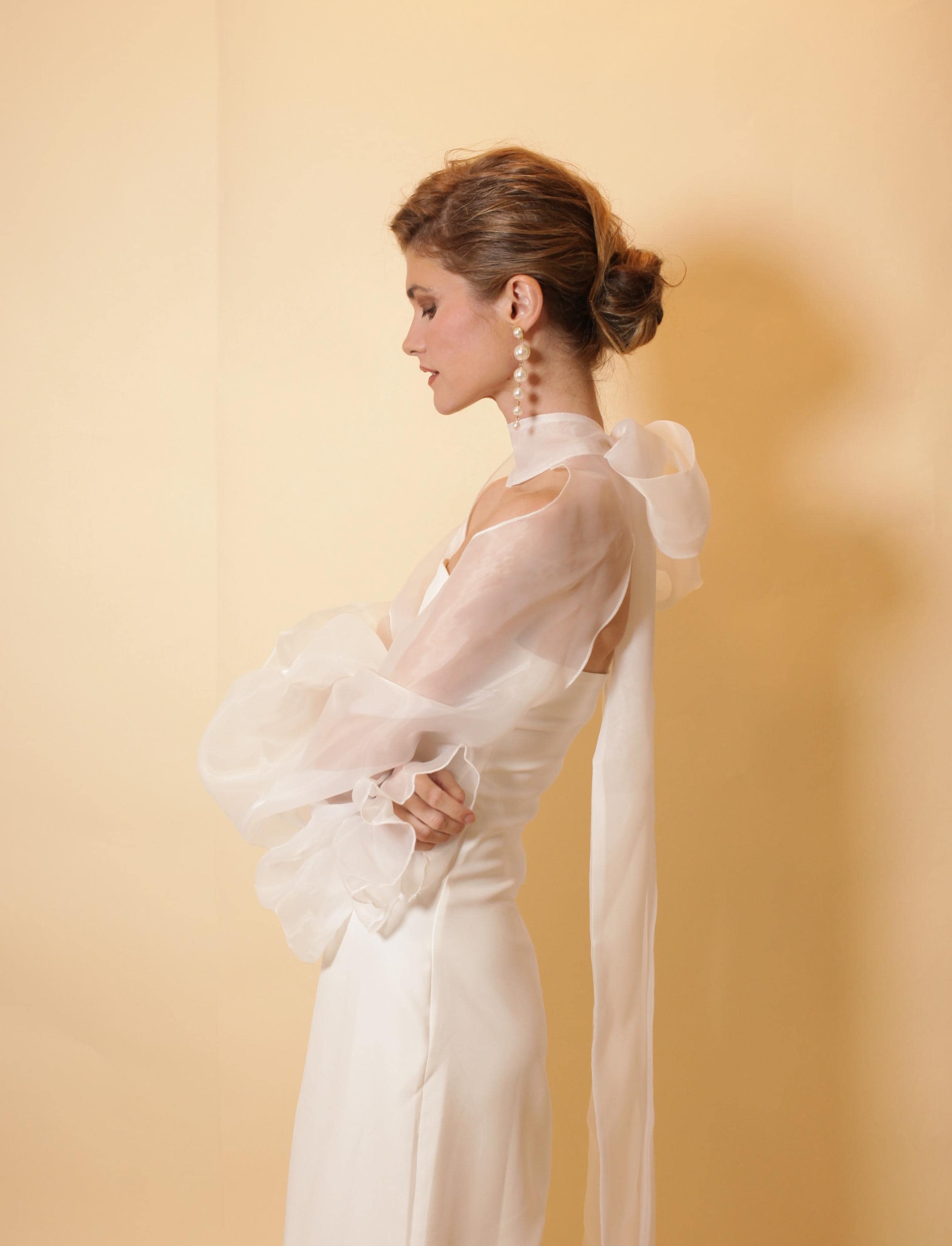 White Organza Bridal Shoulder Cover | Wedding Wrap - Etsy