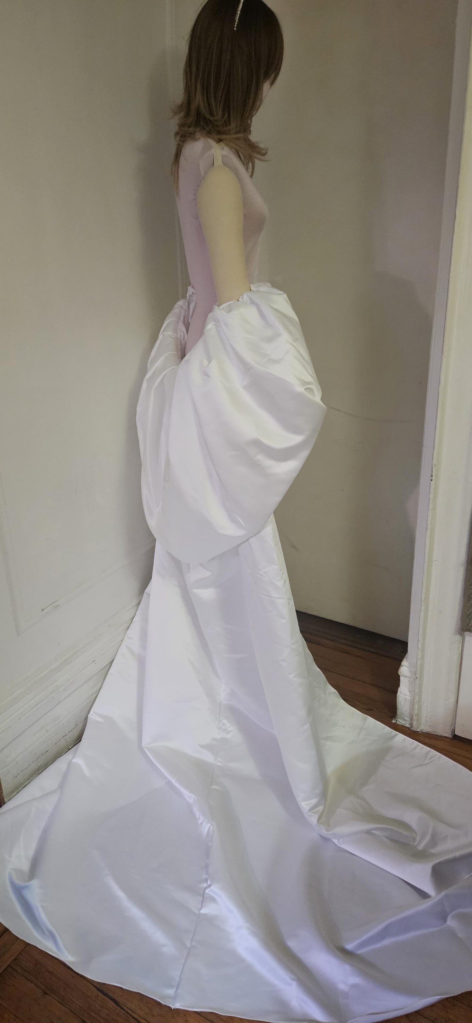 Off White Satin Bridal Cape in Mikado, Bridal Shoulder Wrap, Wedding ...