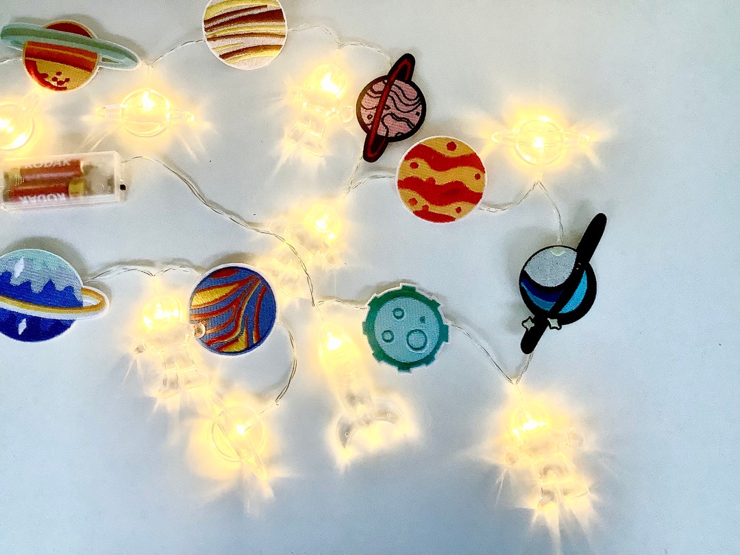 Planets String Lights Garland, Space Theme Lights Garland, Child Room ...