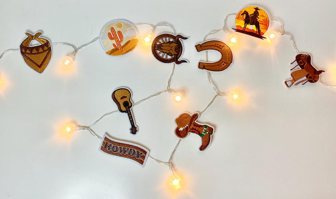 Cowboy Theme Lights Garland, Wild West Party Decor, Boys Room Lights - Etsy