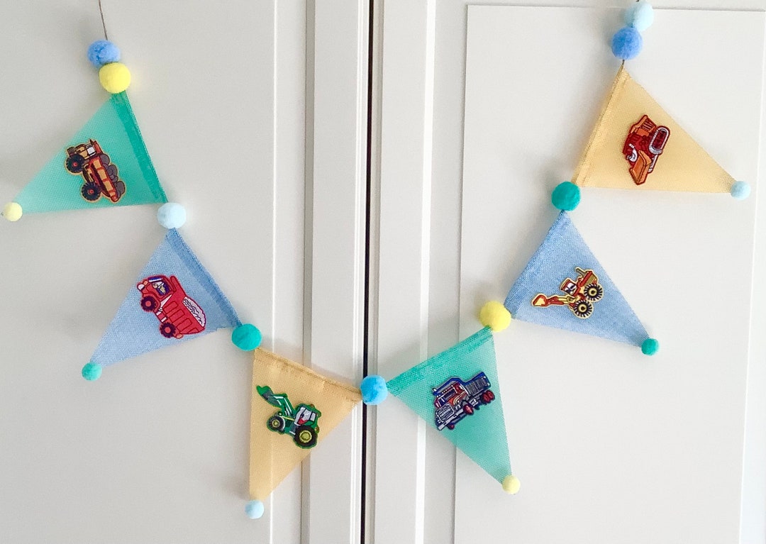 Custom Bunting for Boys Room or Nursery, Flag Bunting Boy, Truck ...