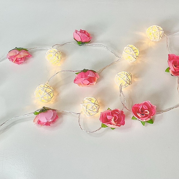 Rose String Lights - Etsy