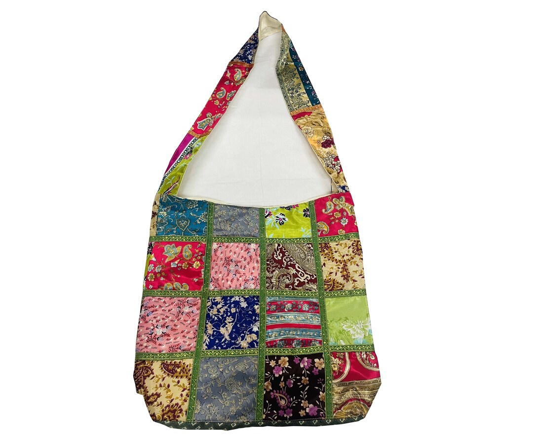 Boho Assorted Silk Patchwork Jhola Bag Hobo Boho Bag Patch - Etsy