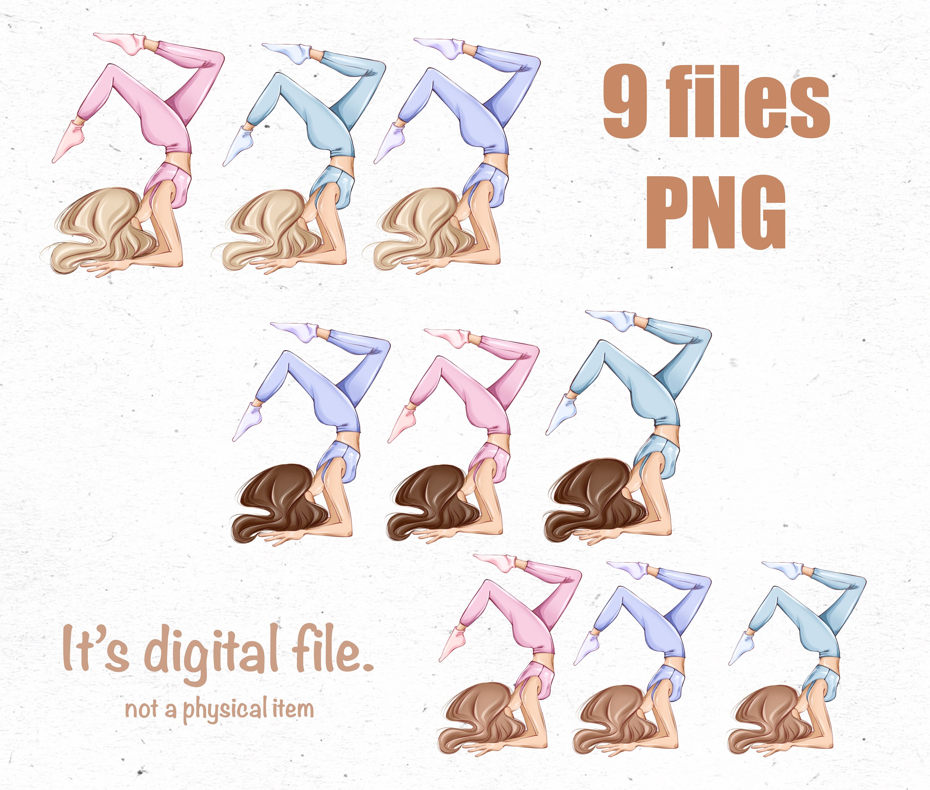 Fitness Girl Clipart, Gym Girl Clipart, Yoga Clipart, Sport Girl ...