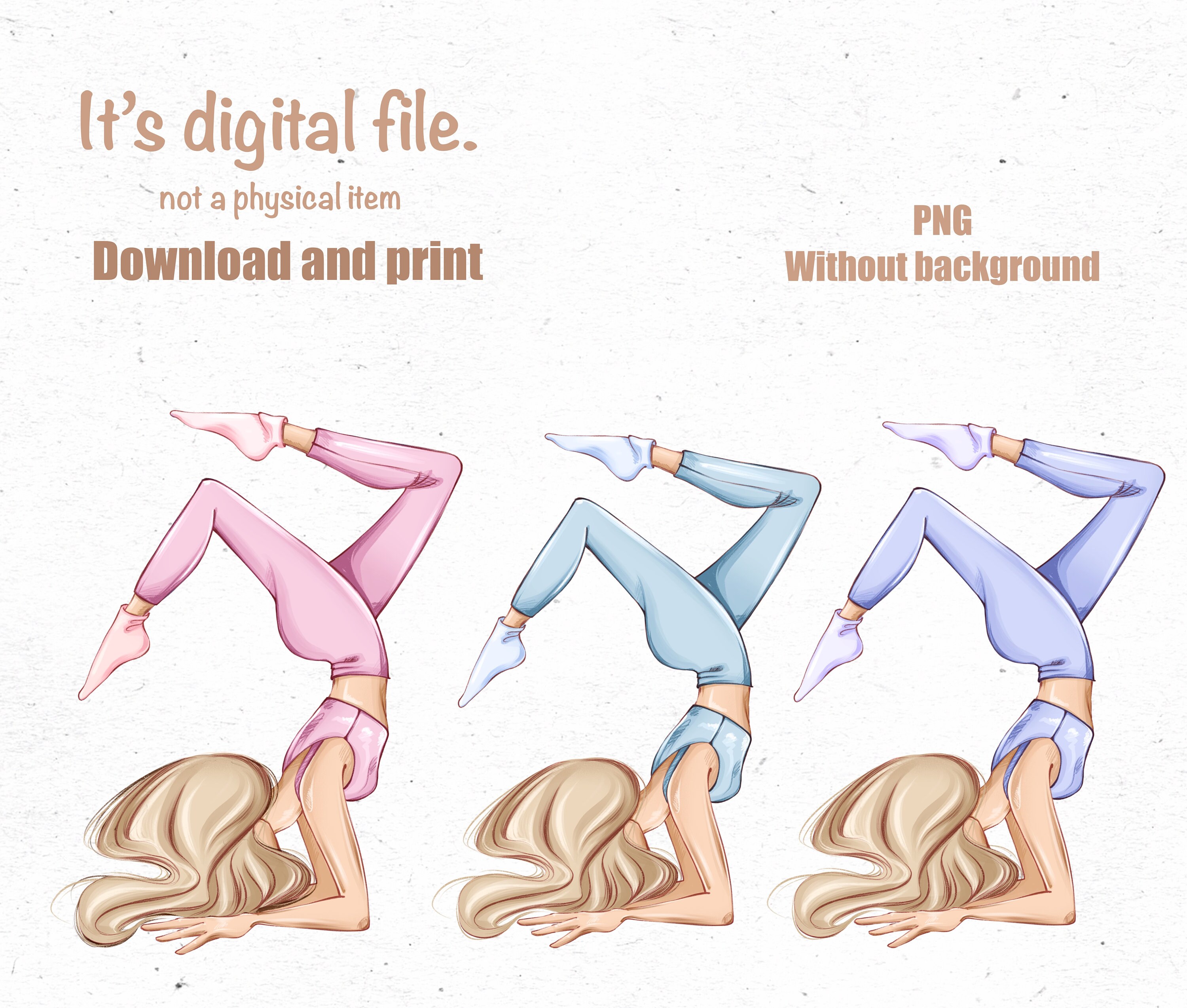 Fitness Girl Clipart, Gym Girl Clipart, Yoga Clipart, Sport Girl ...