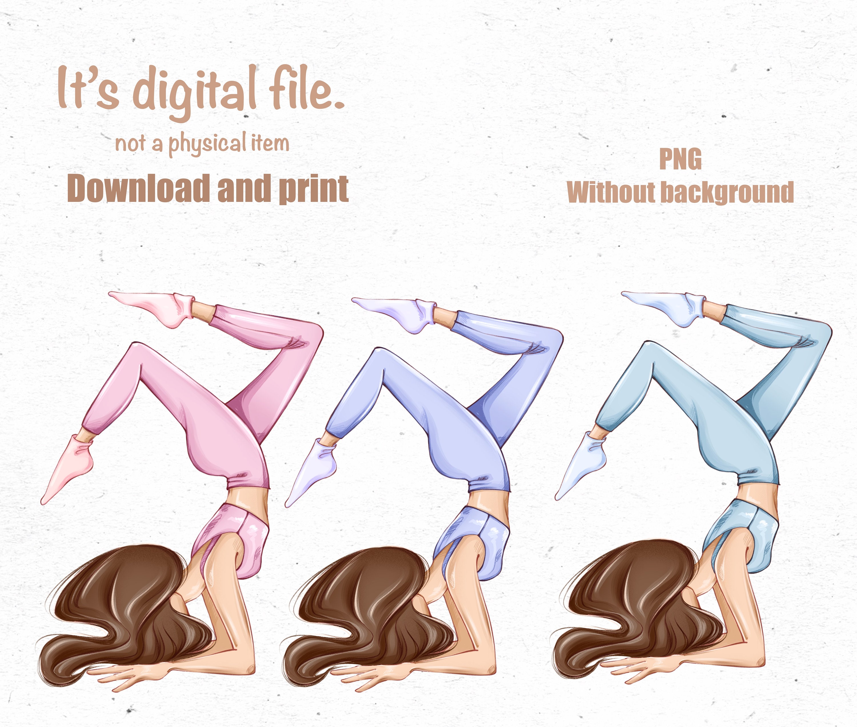Fitness Girl Clipart, Gym Girl Clipart, Yoga Clipart, Sport Girl ...