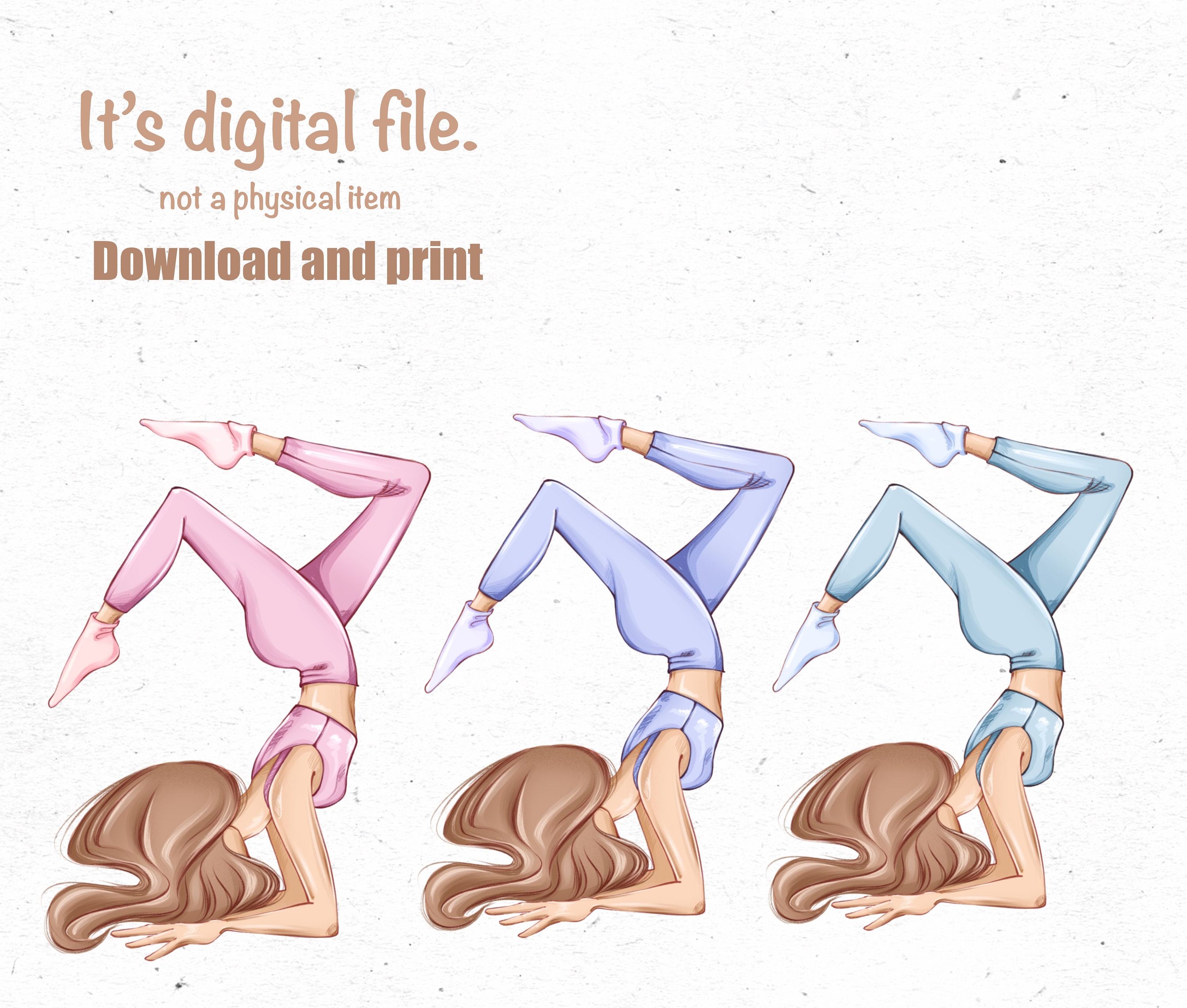 Fitness Girl Clipart, Gym Girl Clipart, Yoga Clipart, Sport Girl ...