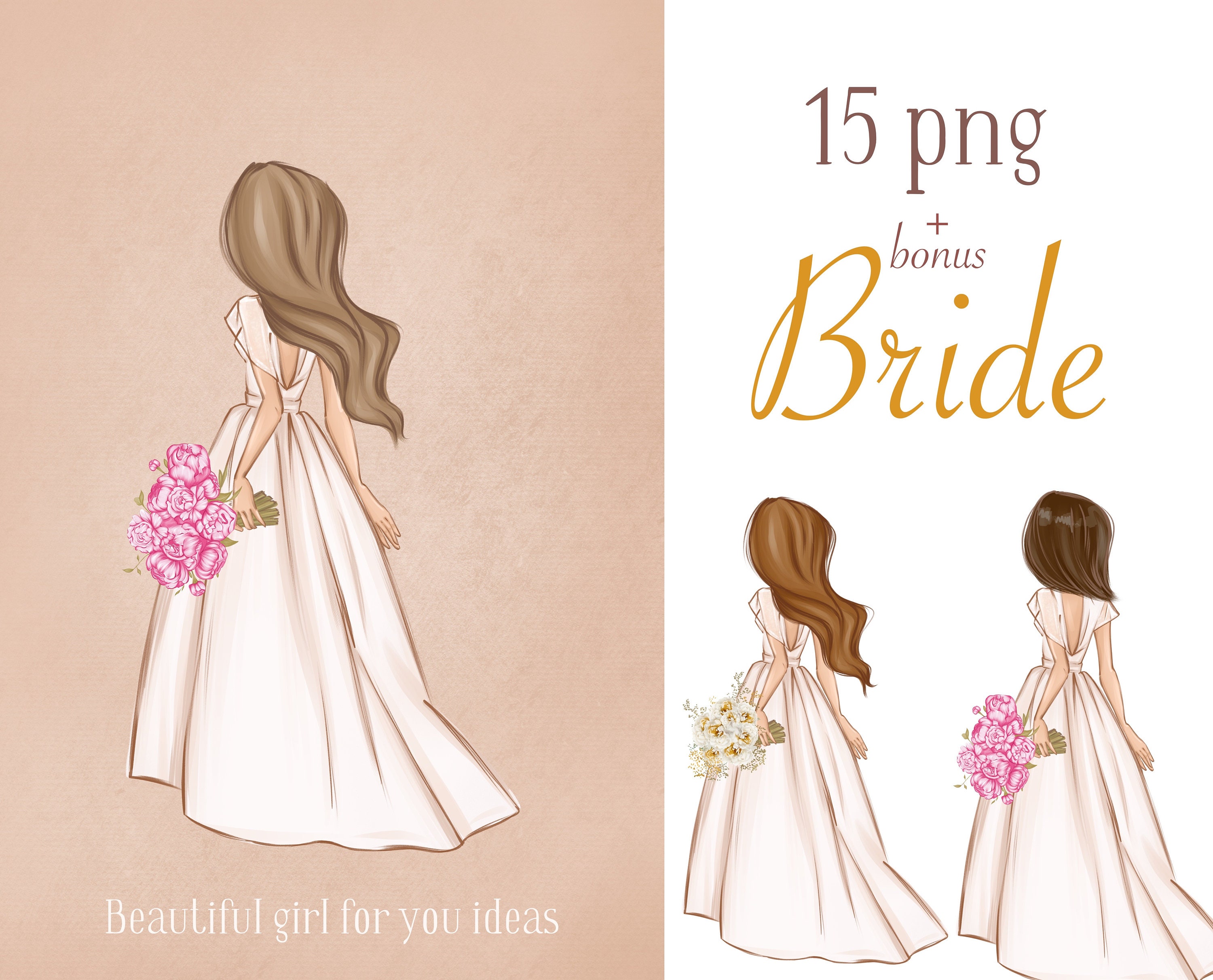 Marriage Clipart. Bride to Be. Wedding Clipart. Bride - Etsy