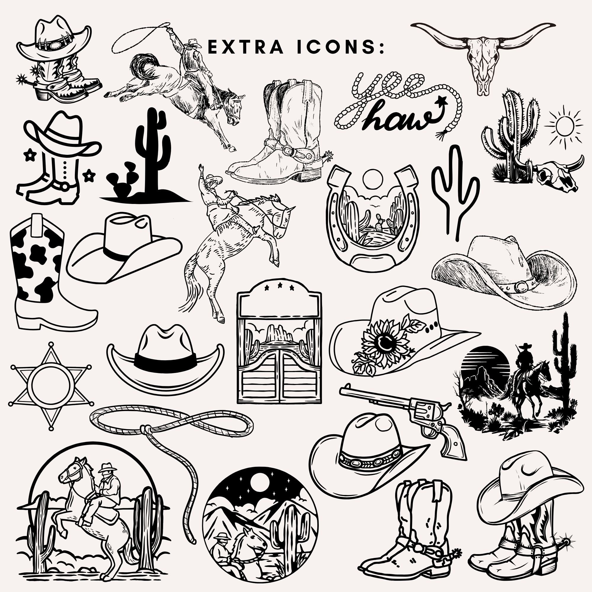 8 Editable Disco Cowgirl Bachelorette Party Logos | DIY Western-themed ...